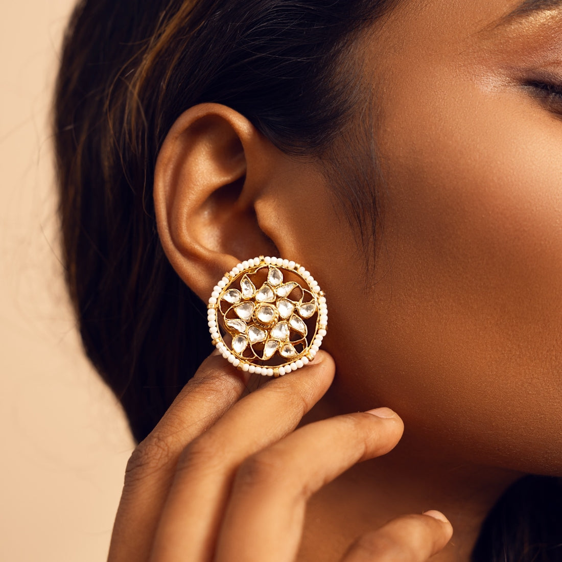 Amara Moisaanite Circle Studs – Yamoona